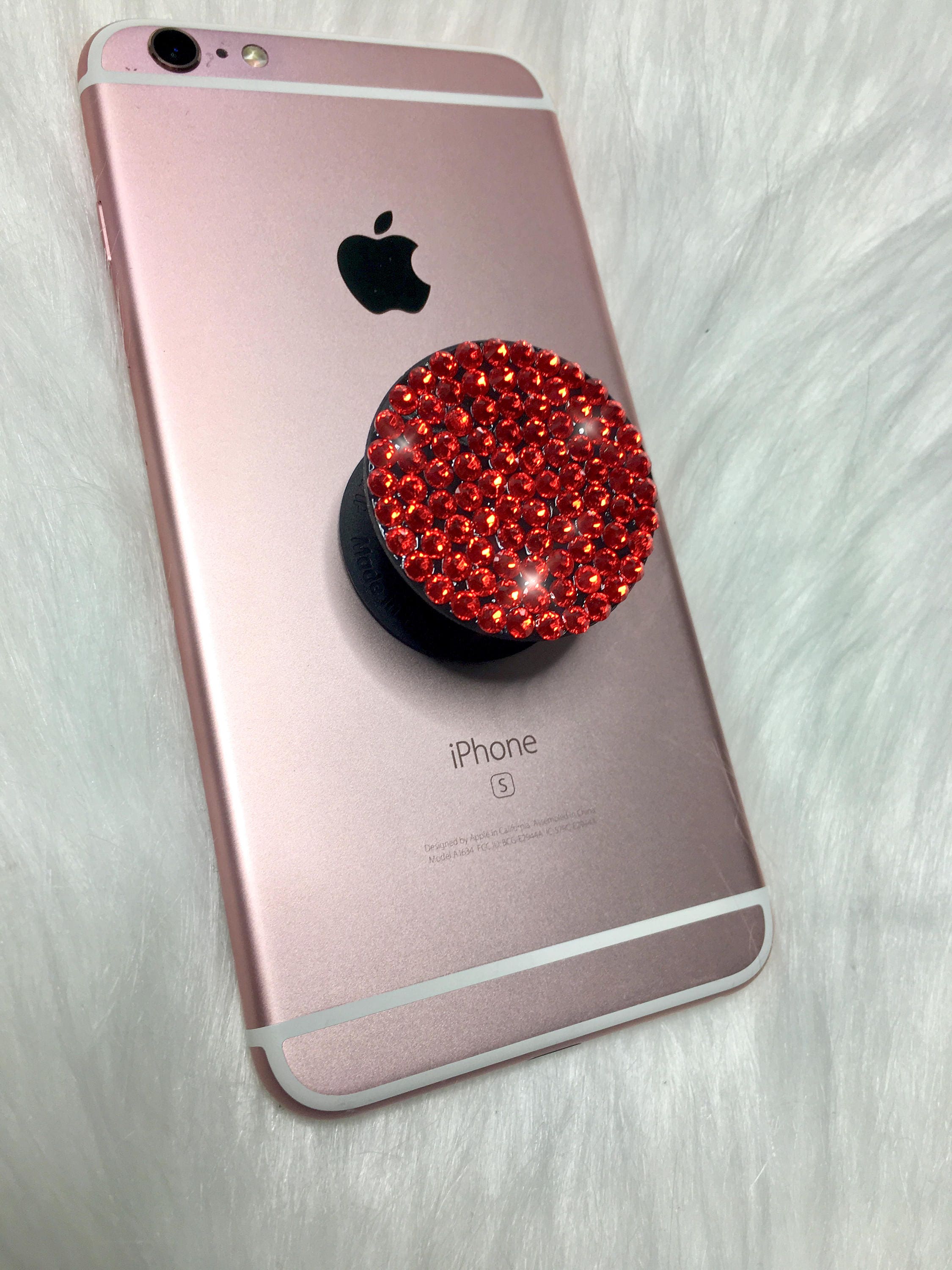 Bling Red Swarovski POPSOCKET Custom Handmade Swarovski Crystal Phone ...