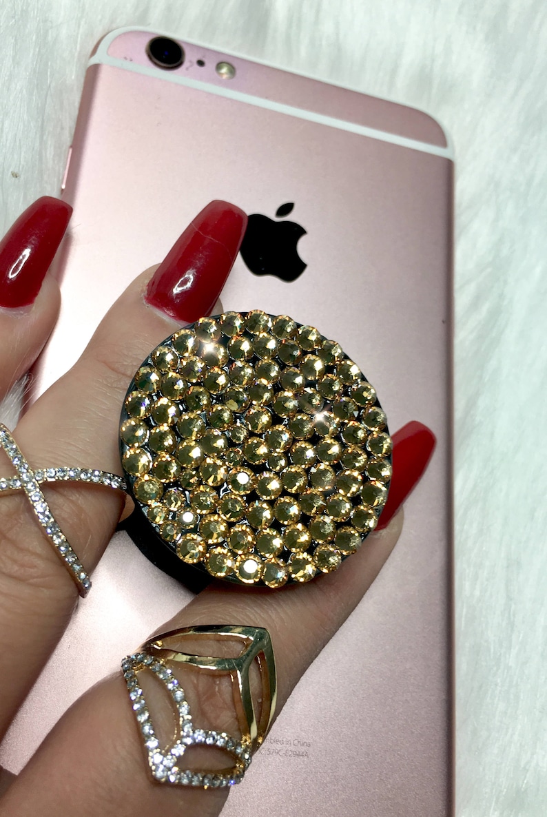 Bling Gold Swarovski Crystal Popsocket Crystal Phone Accessories - Etsy