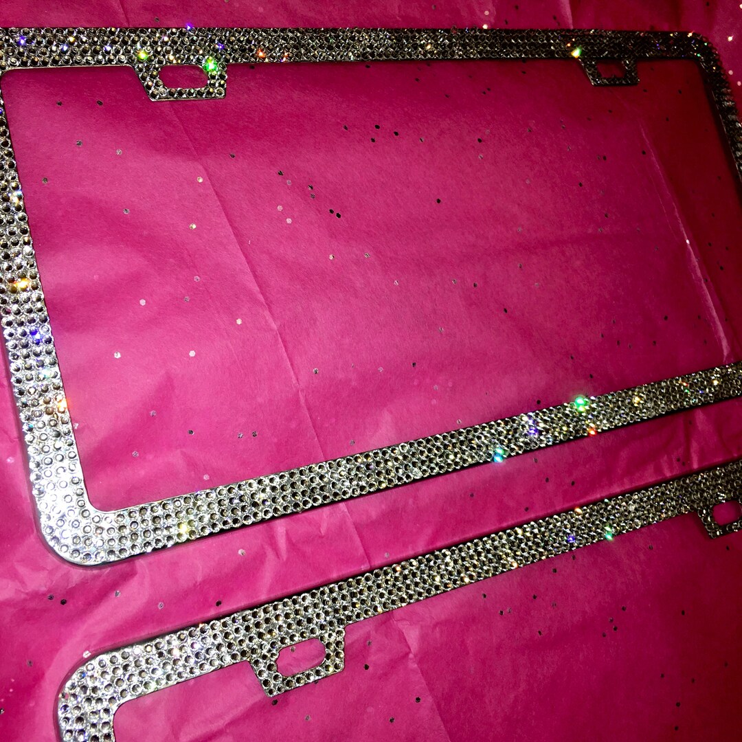 Bling License Plates Stainless Steel Frame Hand Encrusted With ...