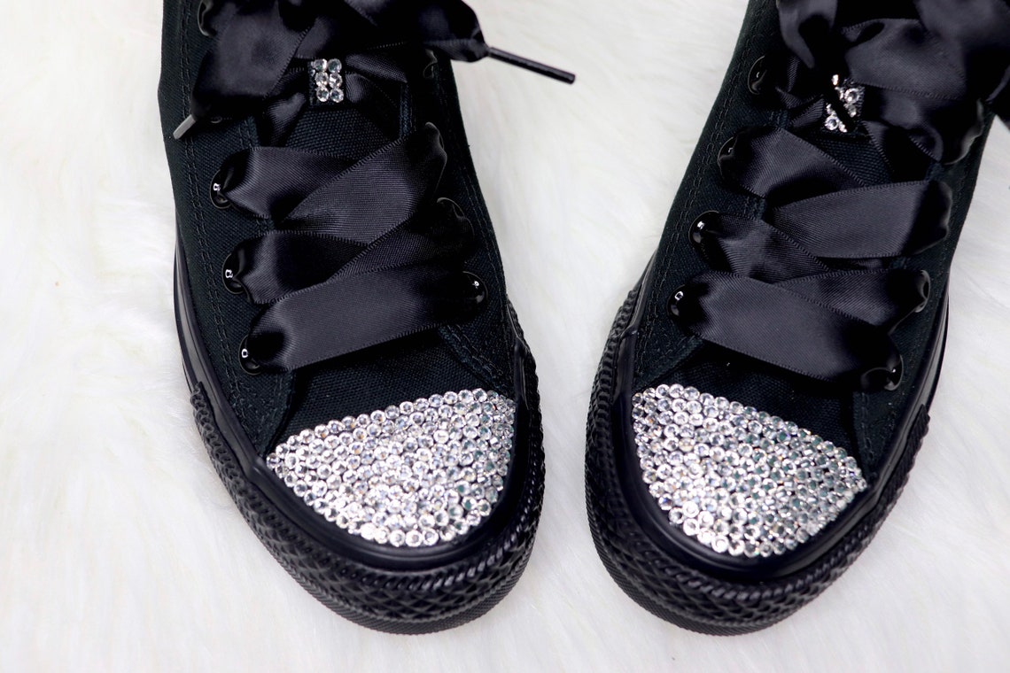 Swarovski Crystal Custom Converse in Black With Swarovski | Etsy