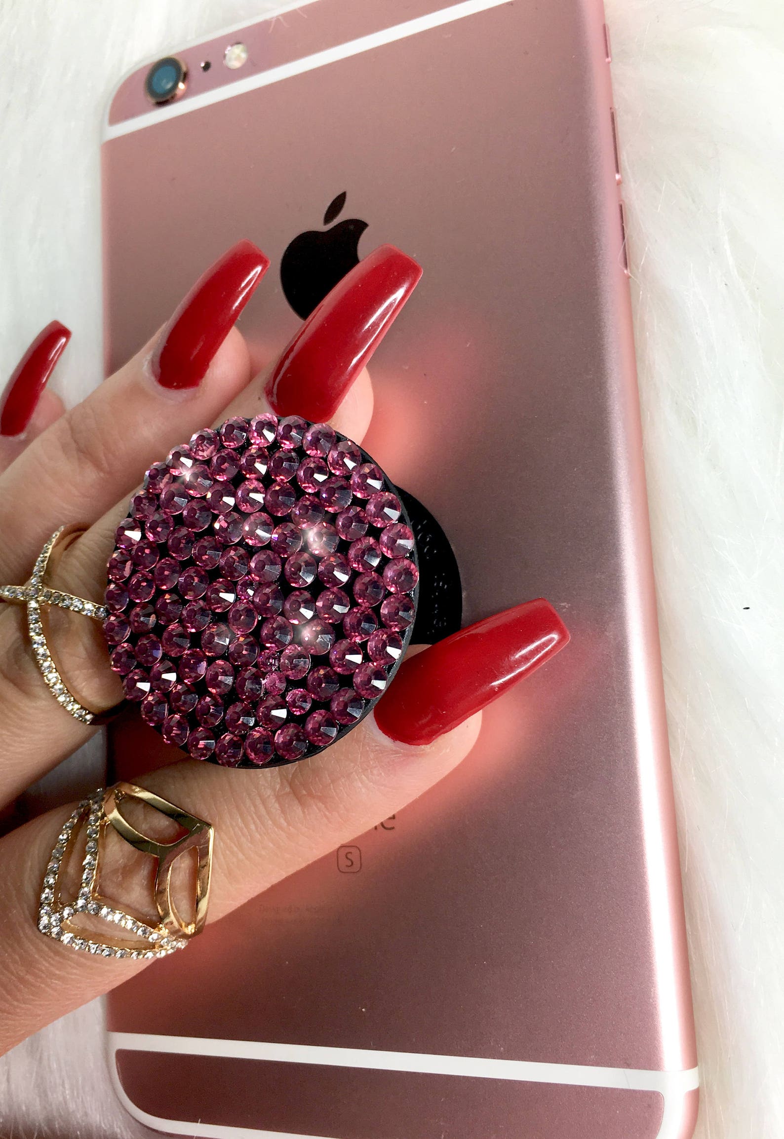 Pink Swarovski Crystal Bling Popsocket Cell Phone Grip Bling - Etsy