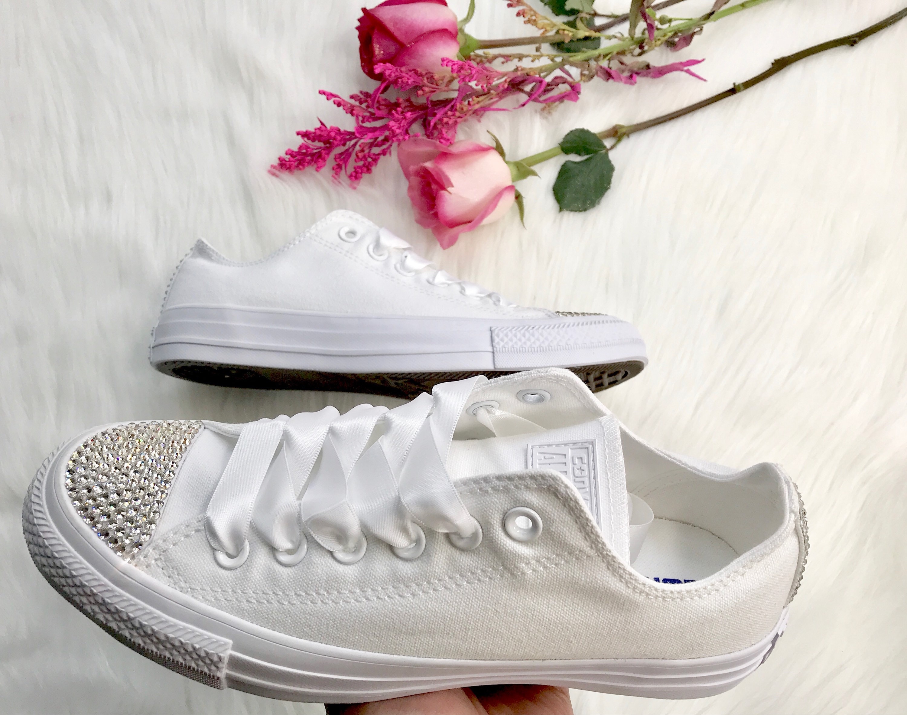 Bling Converse With Swarovski Crystals Women's Custom - Etsy