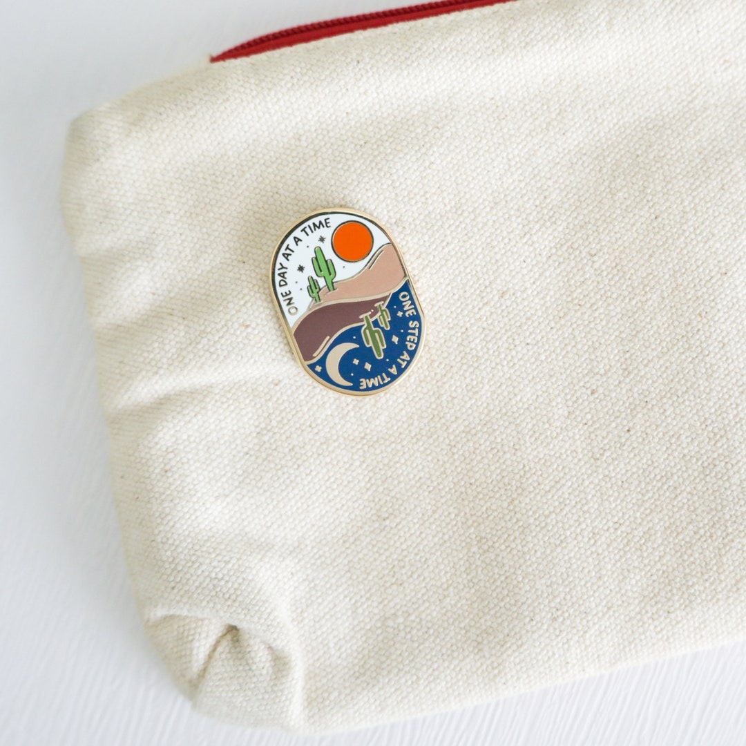 One Day at A Time One Step at A Time Enamel Pin Inspirational ...