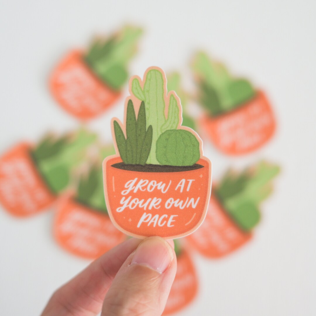 Grow at Your Own Pace Sticker Decal Waterproof Inspirational ...