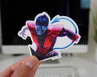 Mutant Robot Head Sticker, Comic Sticker, Car Sticker, Water Bottle ...