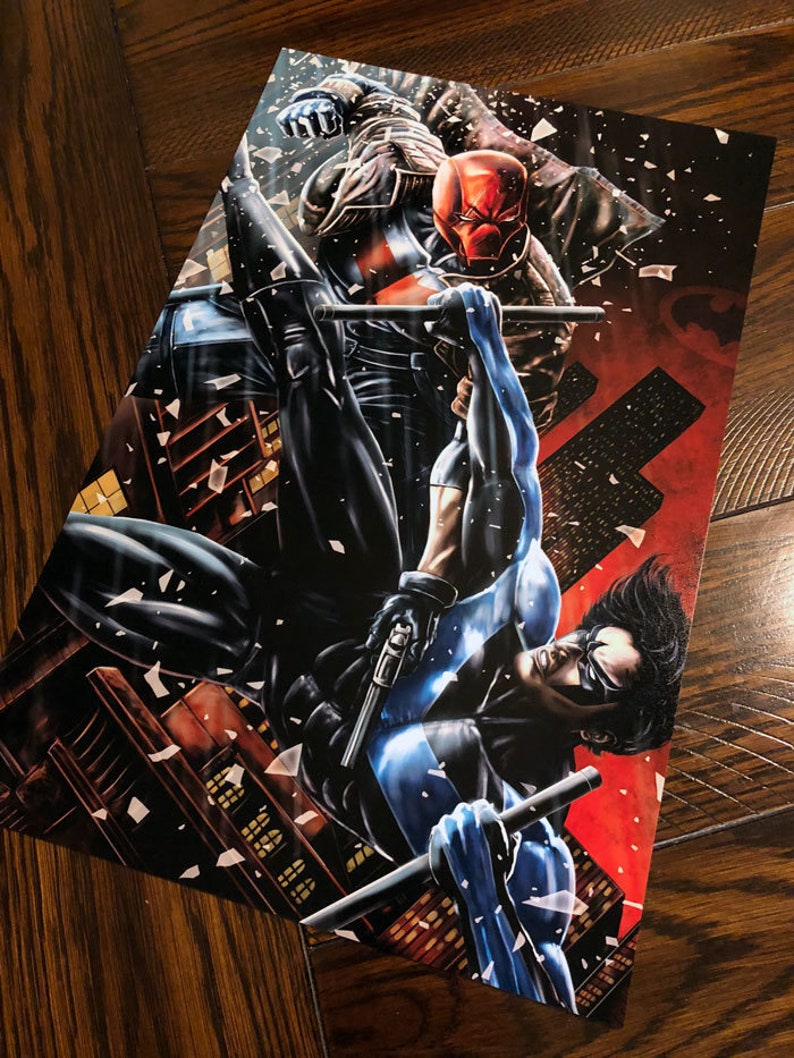 Red Hood vs Nightwing Poster Print | Etsy