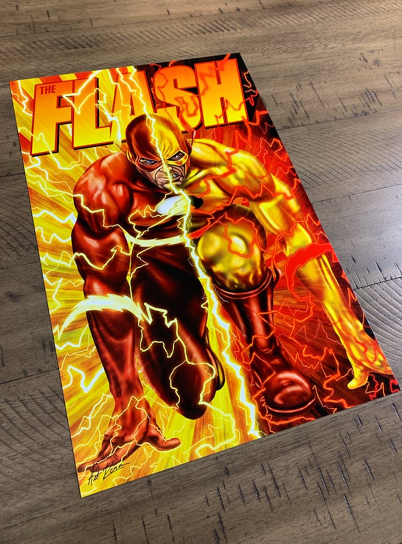 Flash and Reverse Flash DC Comics Poster Print | Etsy