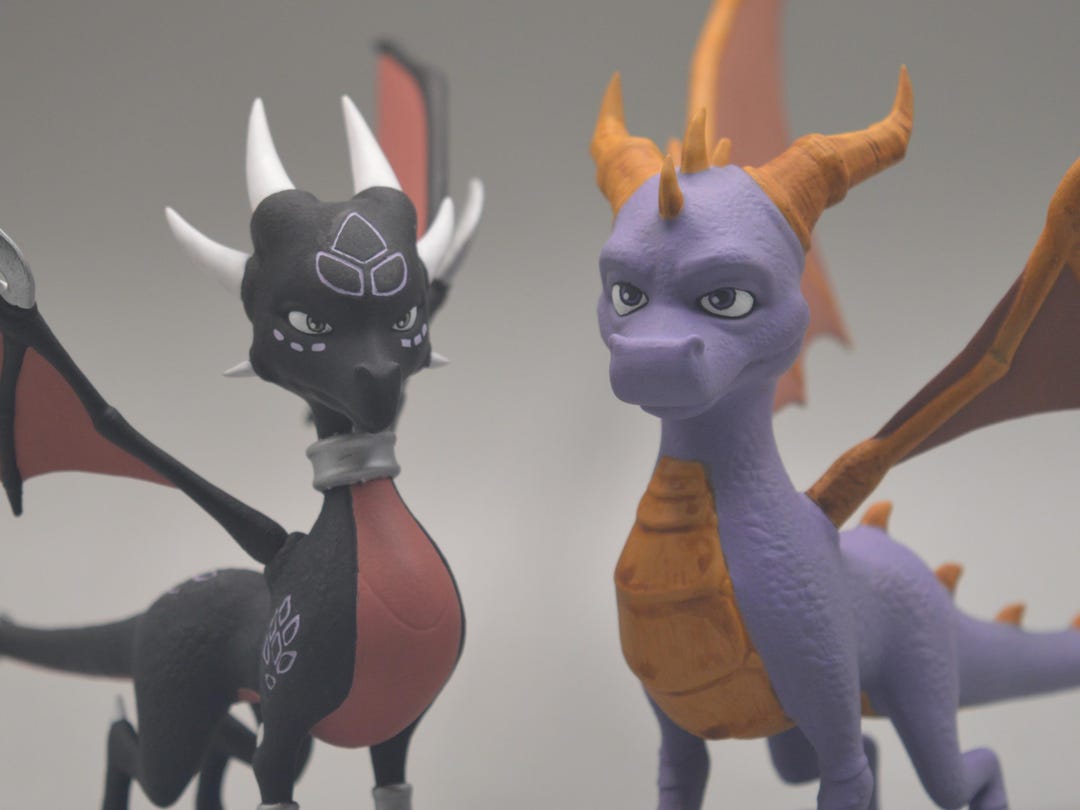Spyro and Cynder - Fan Made Resin Figure - Ready to Ship! - Etsy
