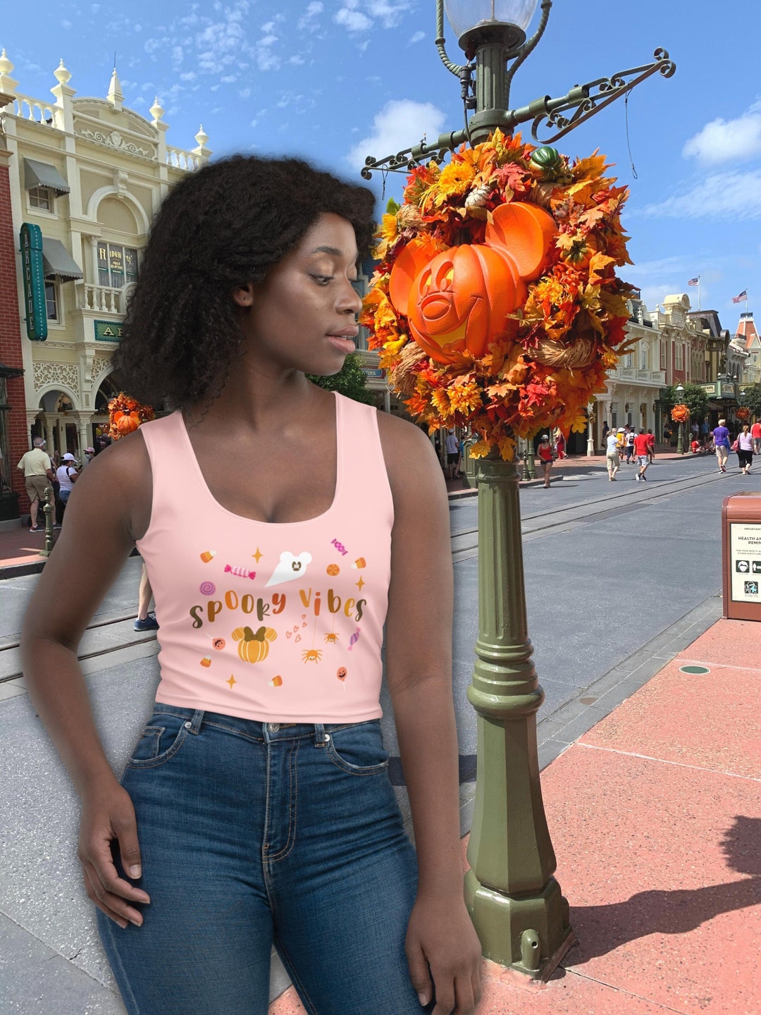 Spooky Vibes Fall Halloween Crop Top Fall Running Outfit Marathon ...