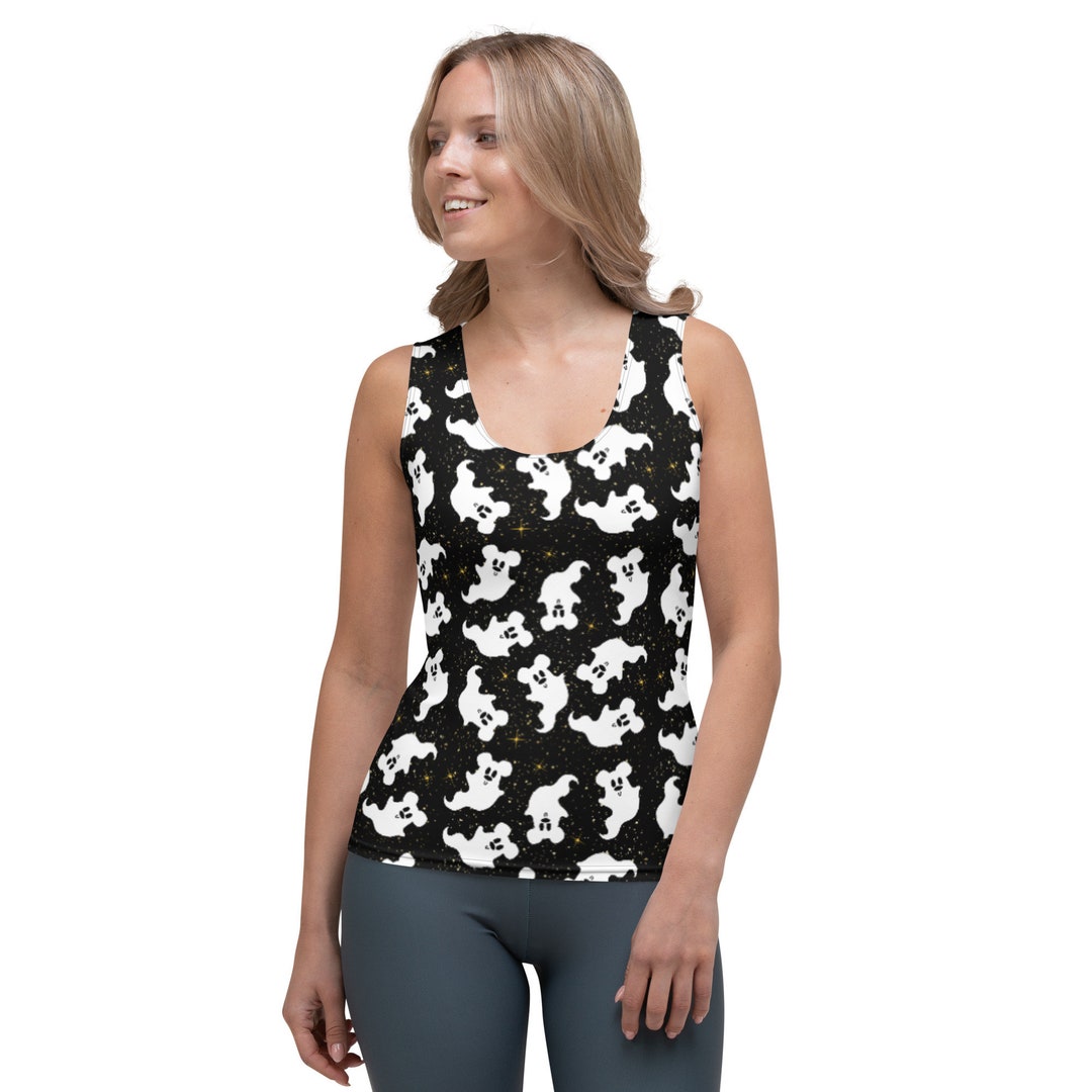 Spooky Ghost Halloween Full Length Tank Top Fall Running Top Halloween ...