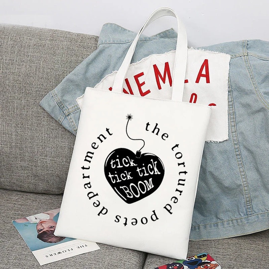 The Tortured Poets Department Canvas Tote Bags Tick Tick Boom TTPD Book ...