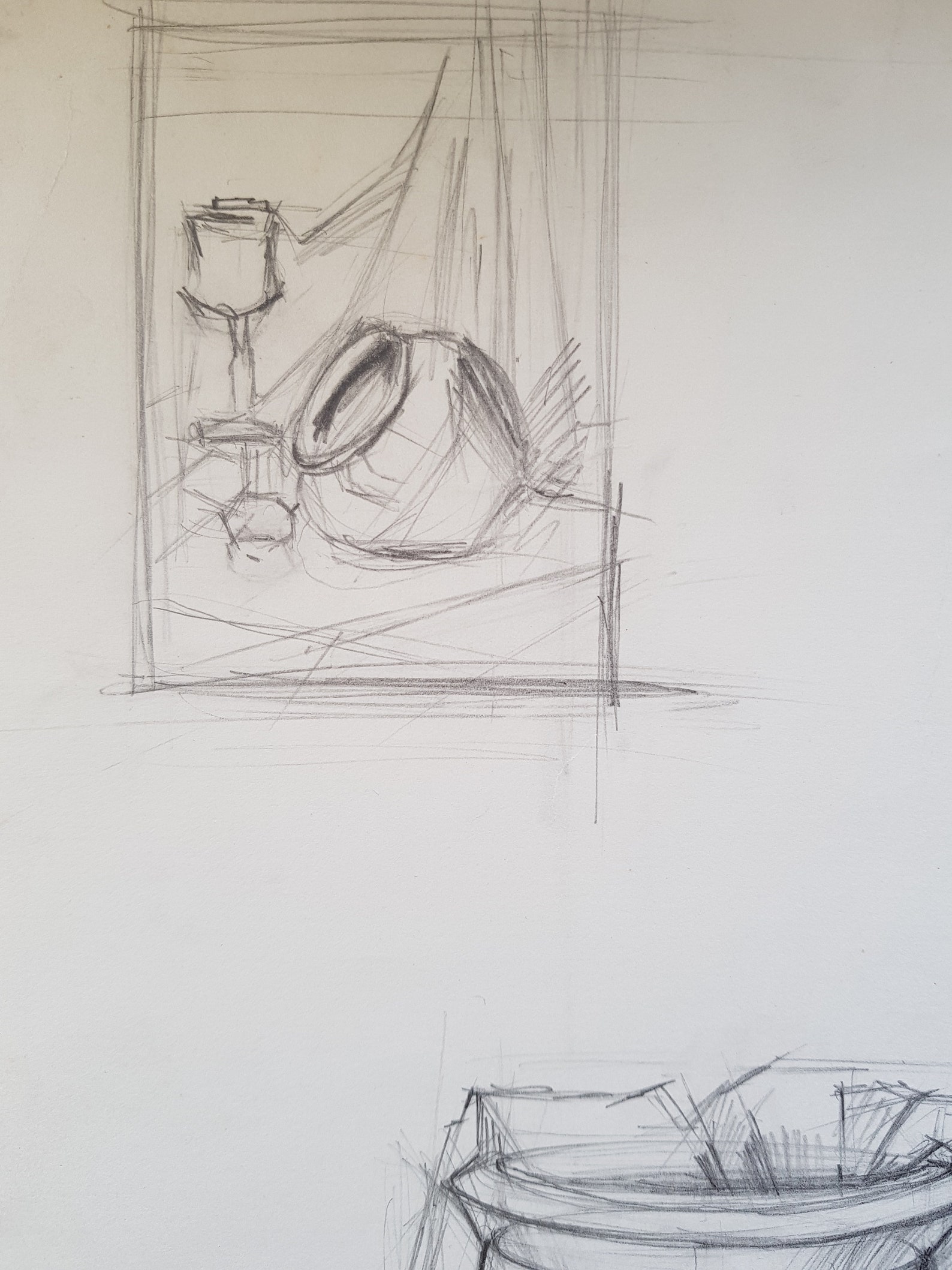 Original 1986 Graphite Pencil Still Life Antique Vase Line - Etsy