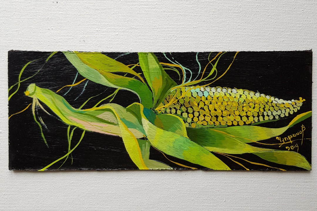 Corn,still Life With Corn,original Oil Painting, Wall Art,kitchen Art ...