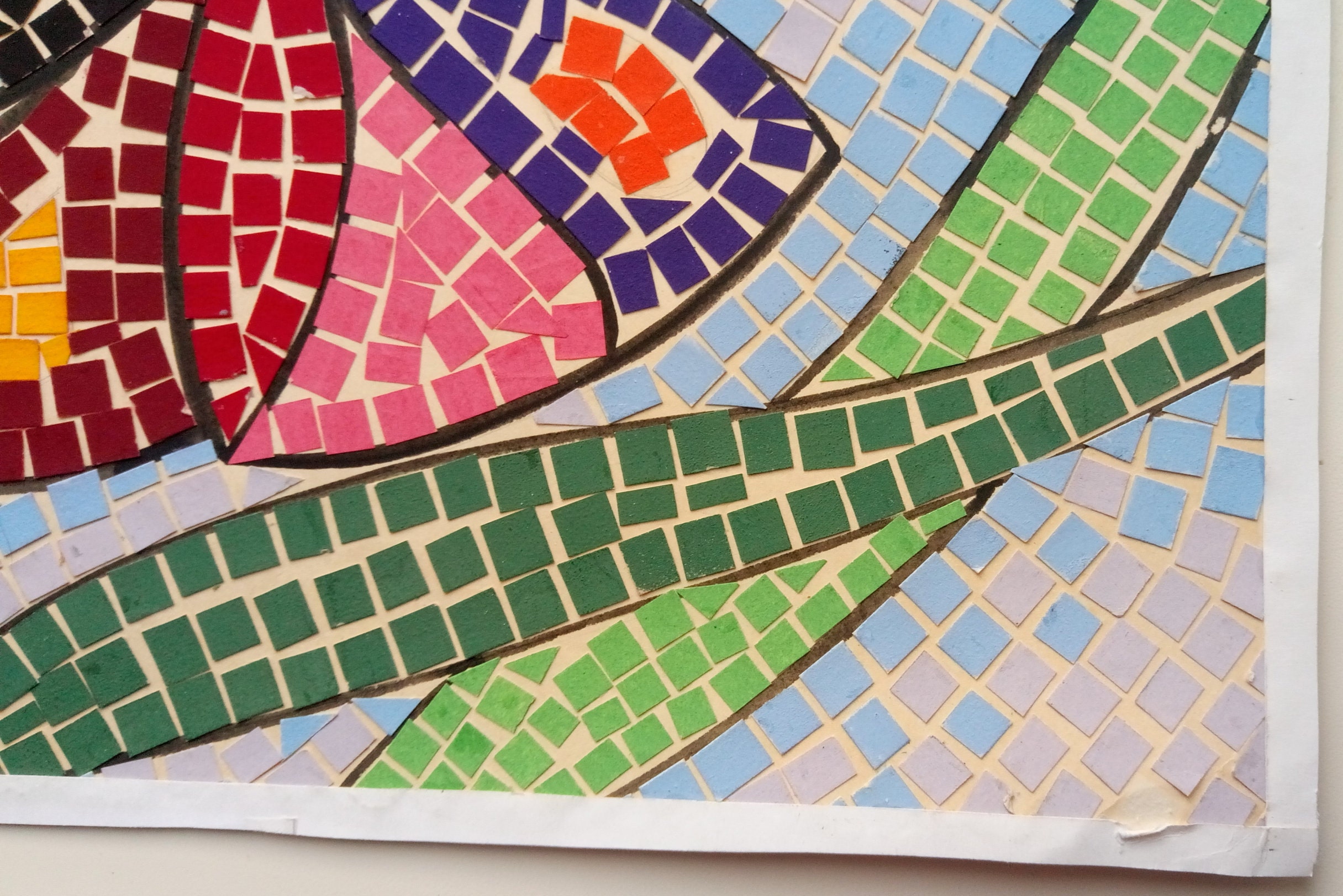 Mosaïque de papier peint vintage collage Art collage dart | Etsy