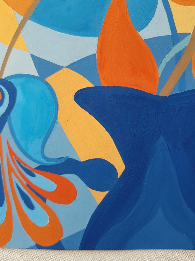 Original Gouache Paintingflowers Paintingmodern Wall - Etsy