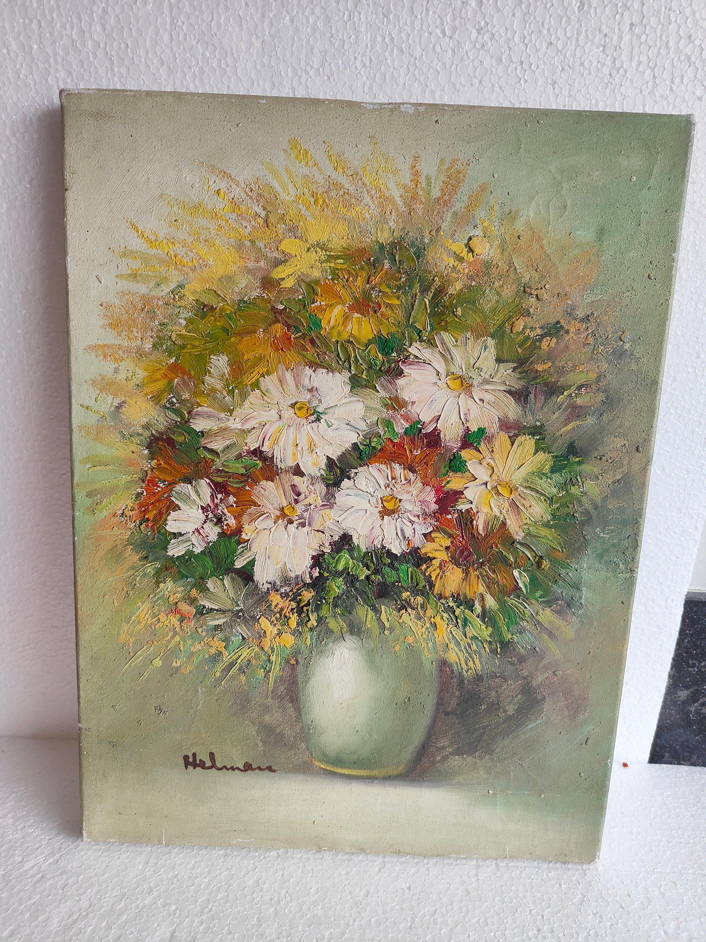 Vintage Painting Old Oil Painting on Canvas Helman - Etsy