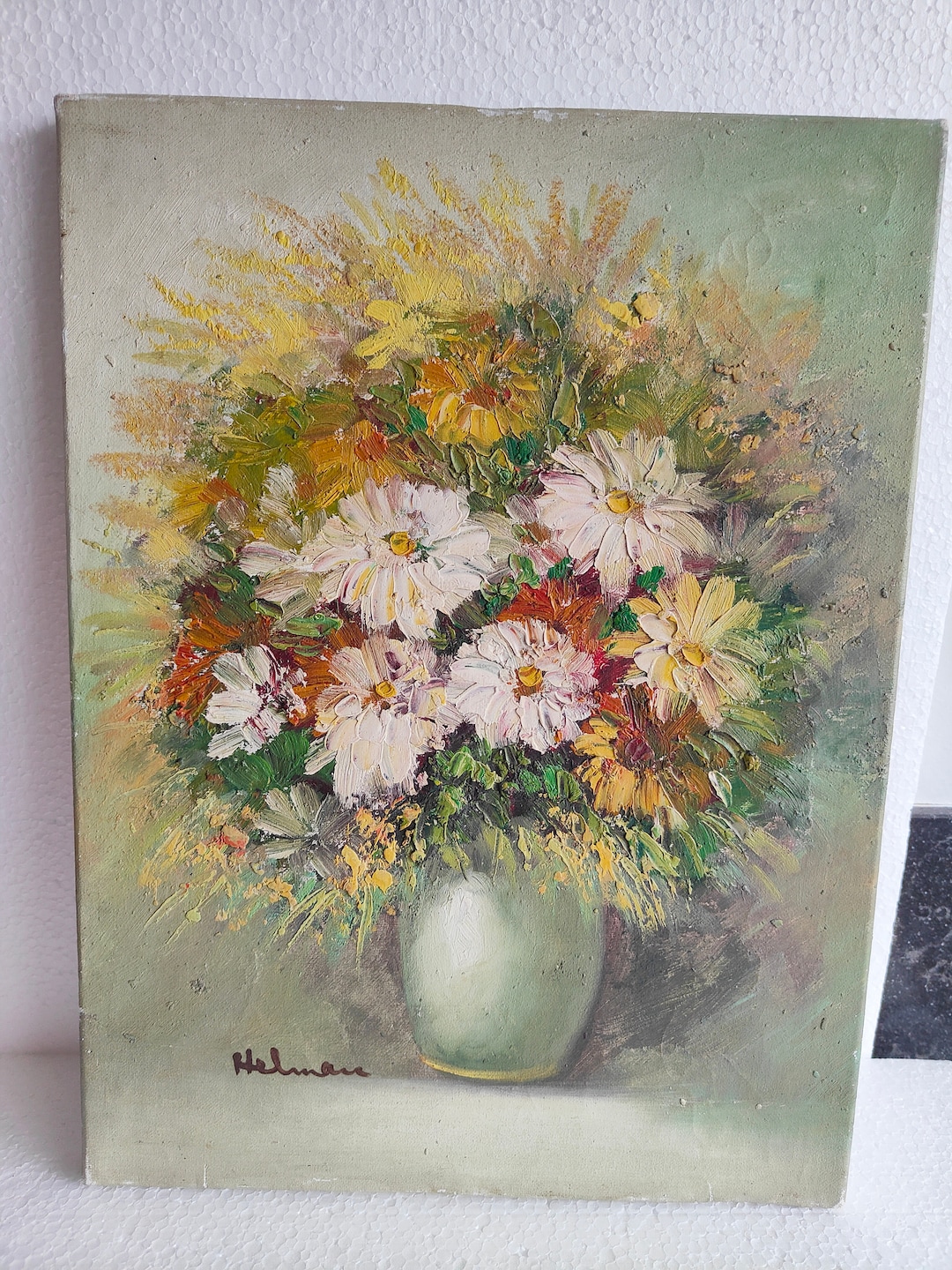 Vintage Painting Old Oil Painting on Canvas Helman - Etsy