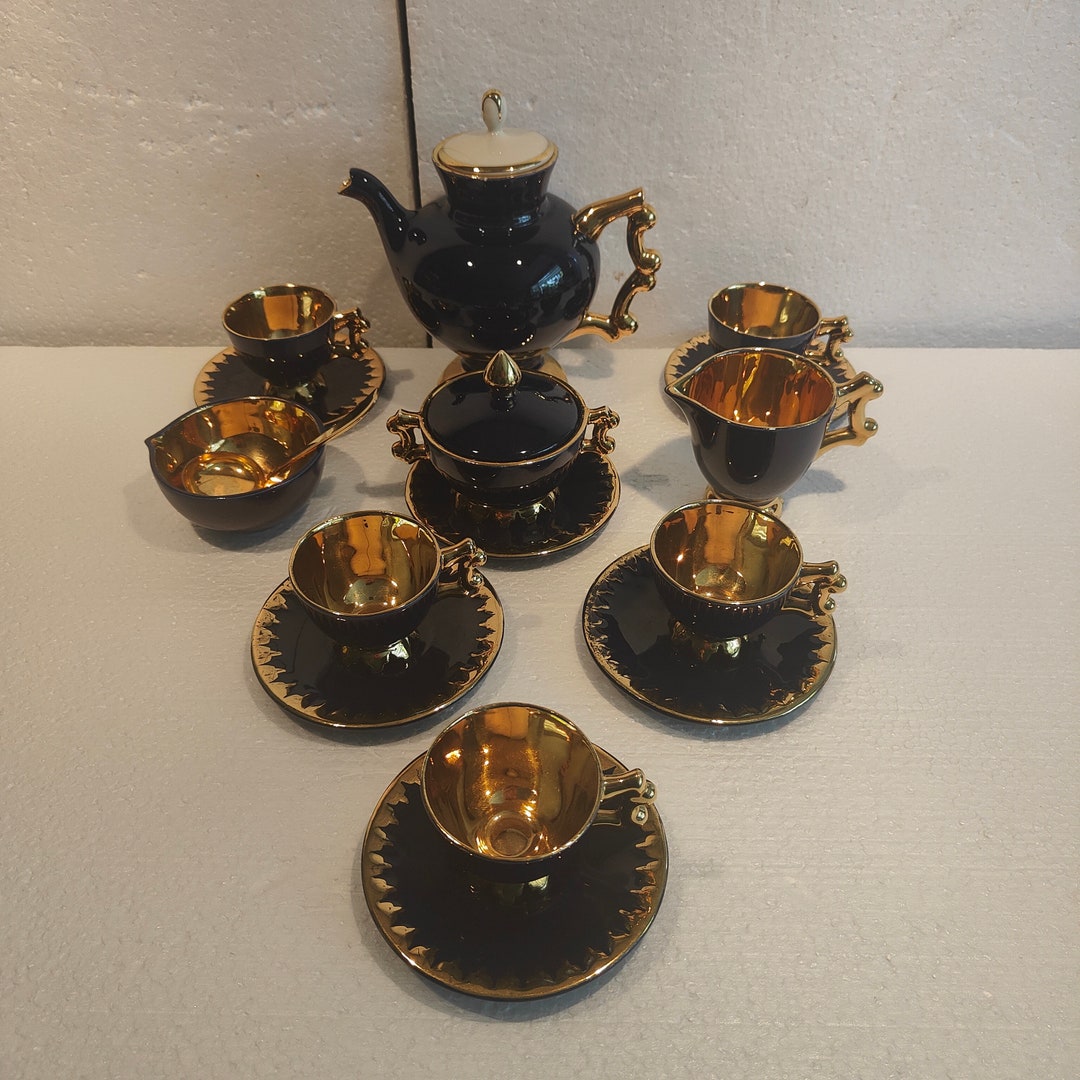 Italian Tea Set of 22 K Gold Set Edited Rare Vintage, Italy 1930s - Etsy