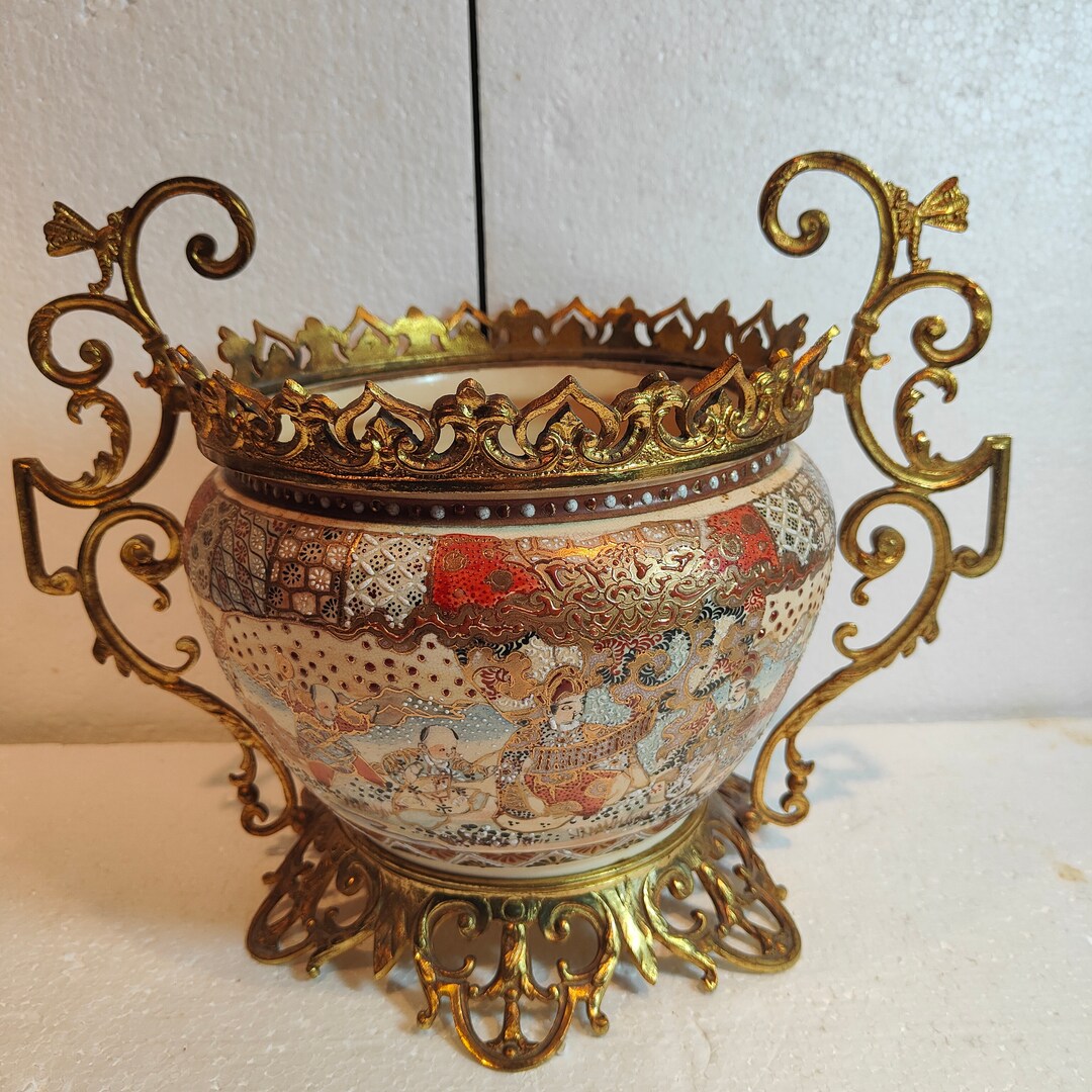 Satsuma Jardinière With Gilded Bronze Frame. - Etsy