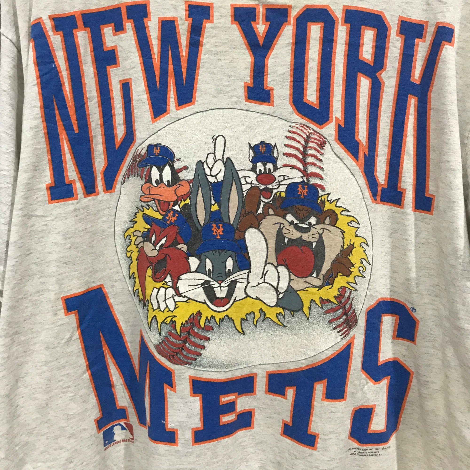 Vintage 90s LOONEY TUNES X METS Mlb Cartoons Tee Bugs Bunny Tazmania