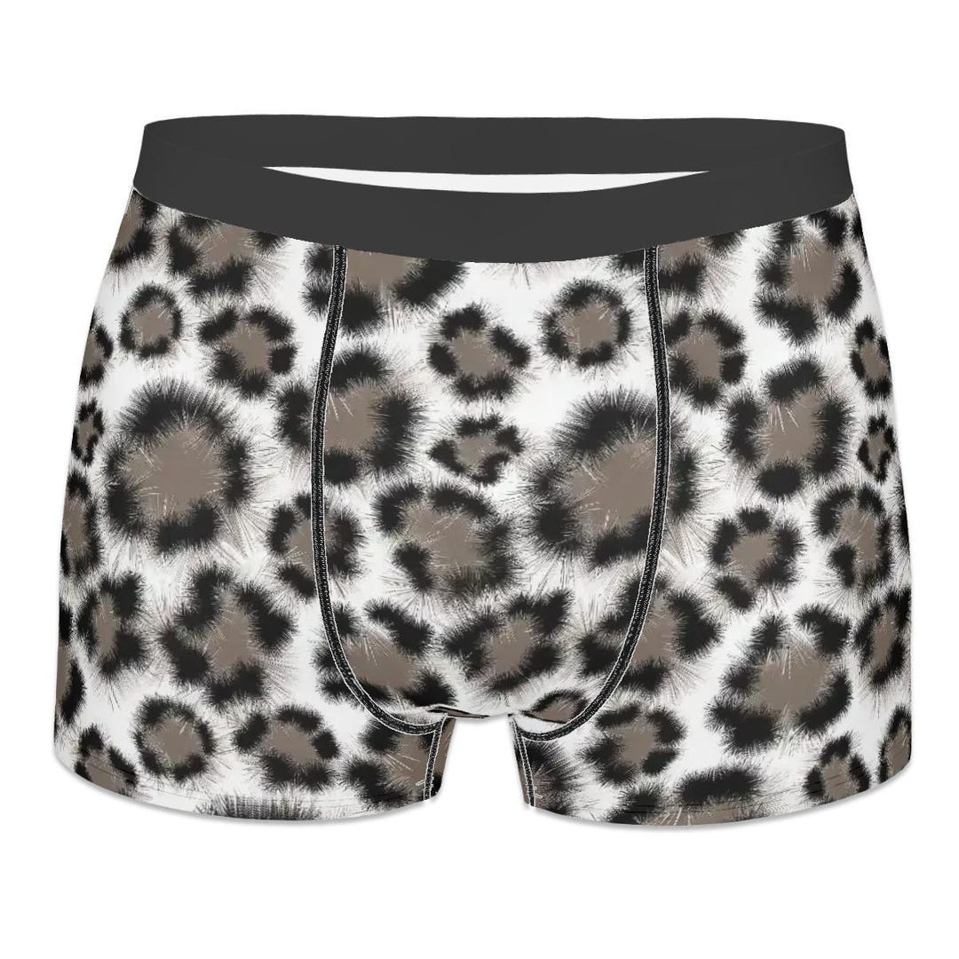 Snow Leopard Boxer Briefs | Animal Print Men’s Soft Stretch Underwear ...