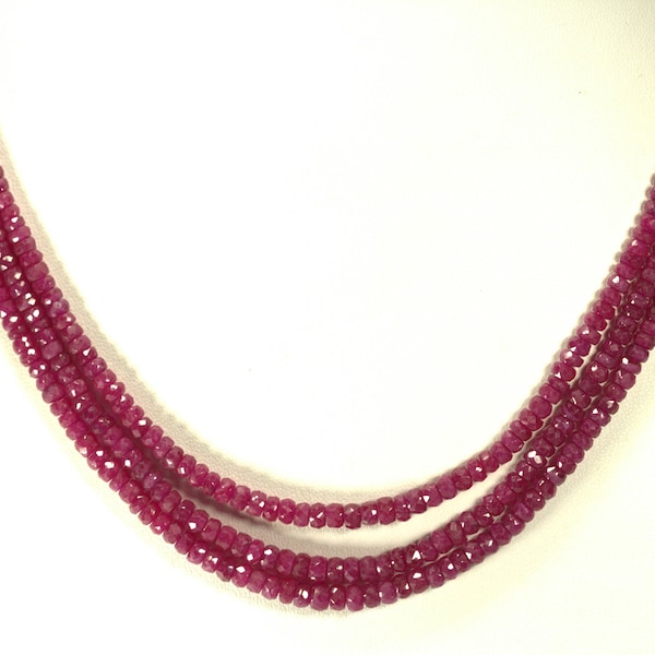 Ruby Beads Necklace - Etsy