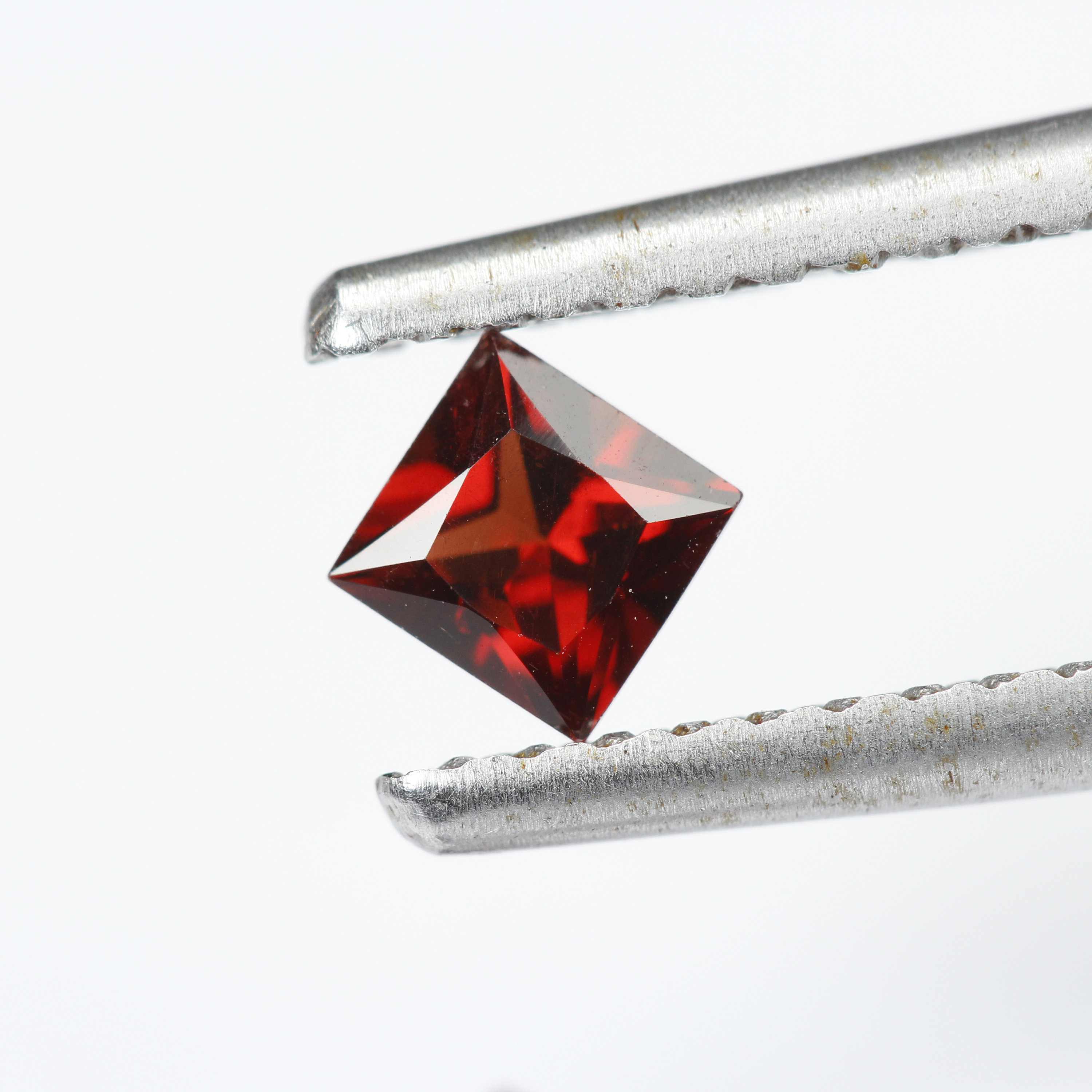 High Grade Red Garnet Princess Cut. 4 MM Size. 5 Piece Lot. Intense Red ...