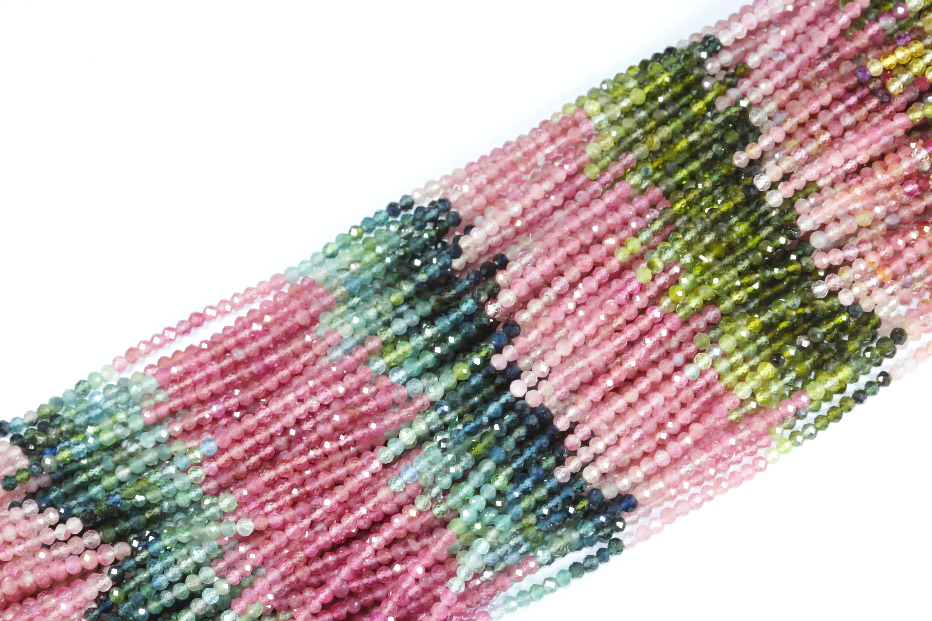 Natural Multi Color Tourmaline 2.5 MM Facetted Shaded Beads . 13 ...