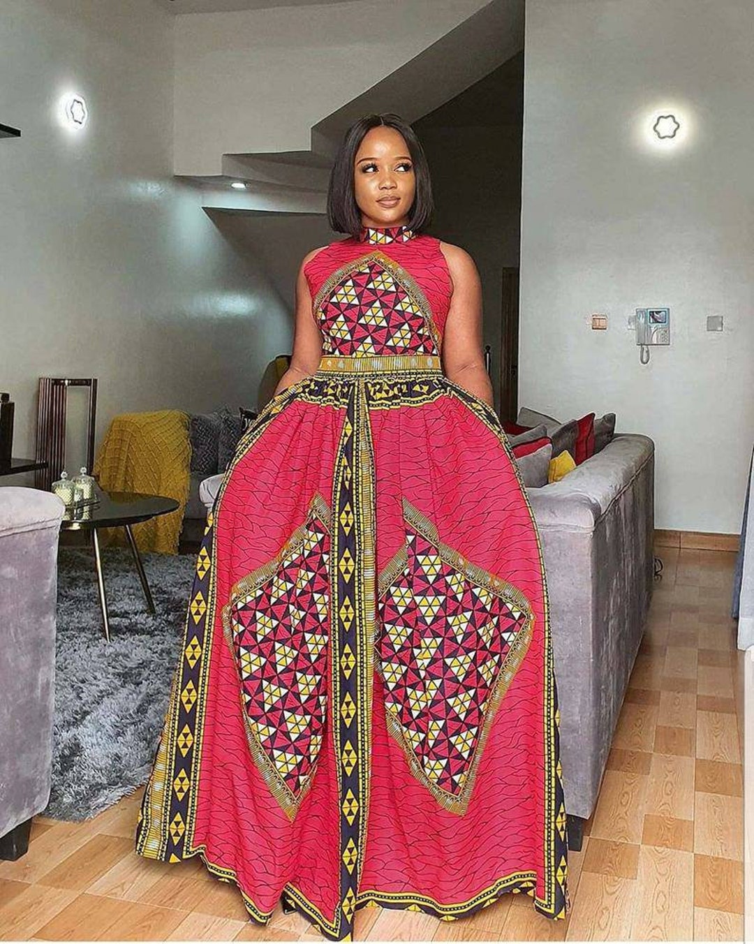 Nina Ankara Dress, African Print Dress, Ankara Maxi Dress,ankara Skater ...