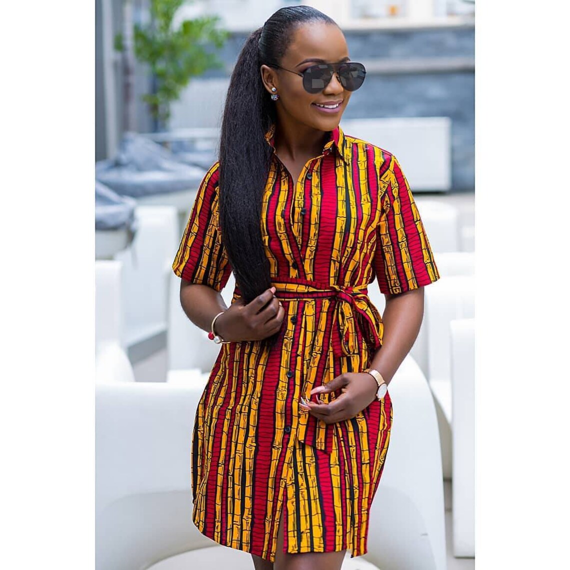 Ashabi Shirt Dress African Print Dress Ankara Dress Knee - Etsy