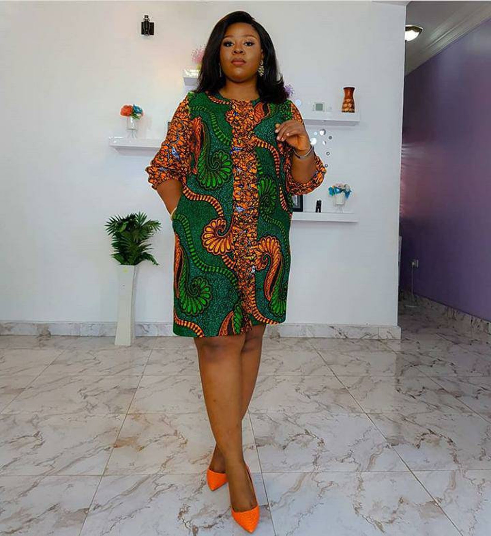 African Women Clothing African Prints African Mini Dress. - Etsy