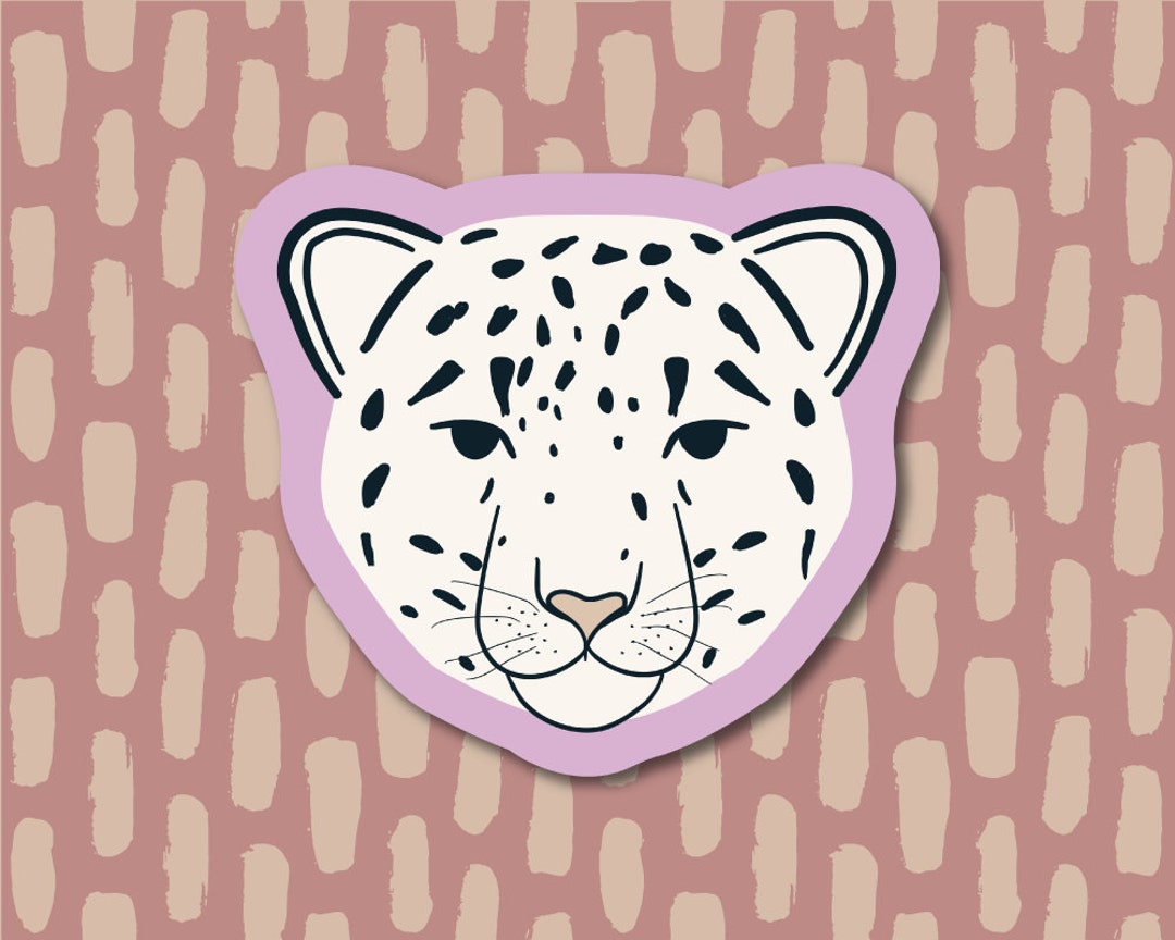 Snow Leopard Head Sticker Laptop Sticker Vinyl Sticker Waterproof Water ...