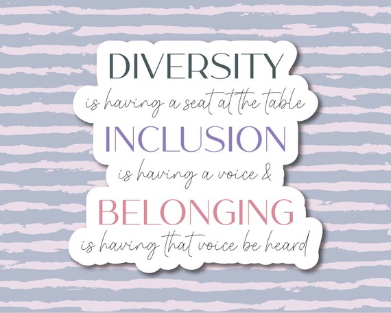 Diversity Inclusion Belonging Sticker Laptop Sticker Vinyl | Etsy