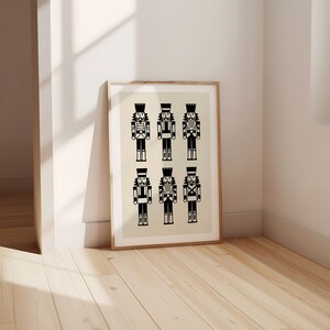 Neutral Nutcrackers Christmas Art Print, Christmas Printable Wall Art ...