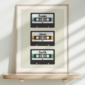 Custom Name Sign, Retro Cassette Tape, Personalized Gift, Kids Name ...