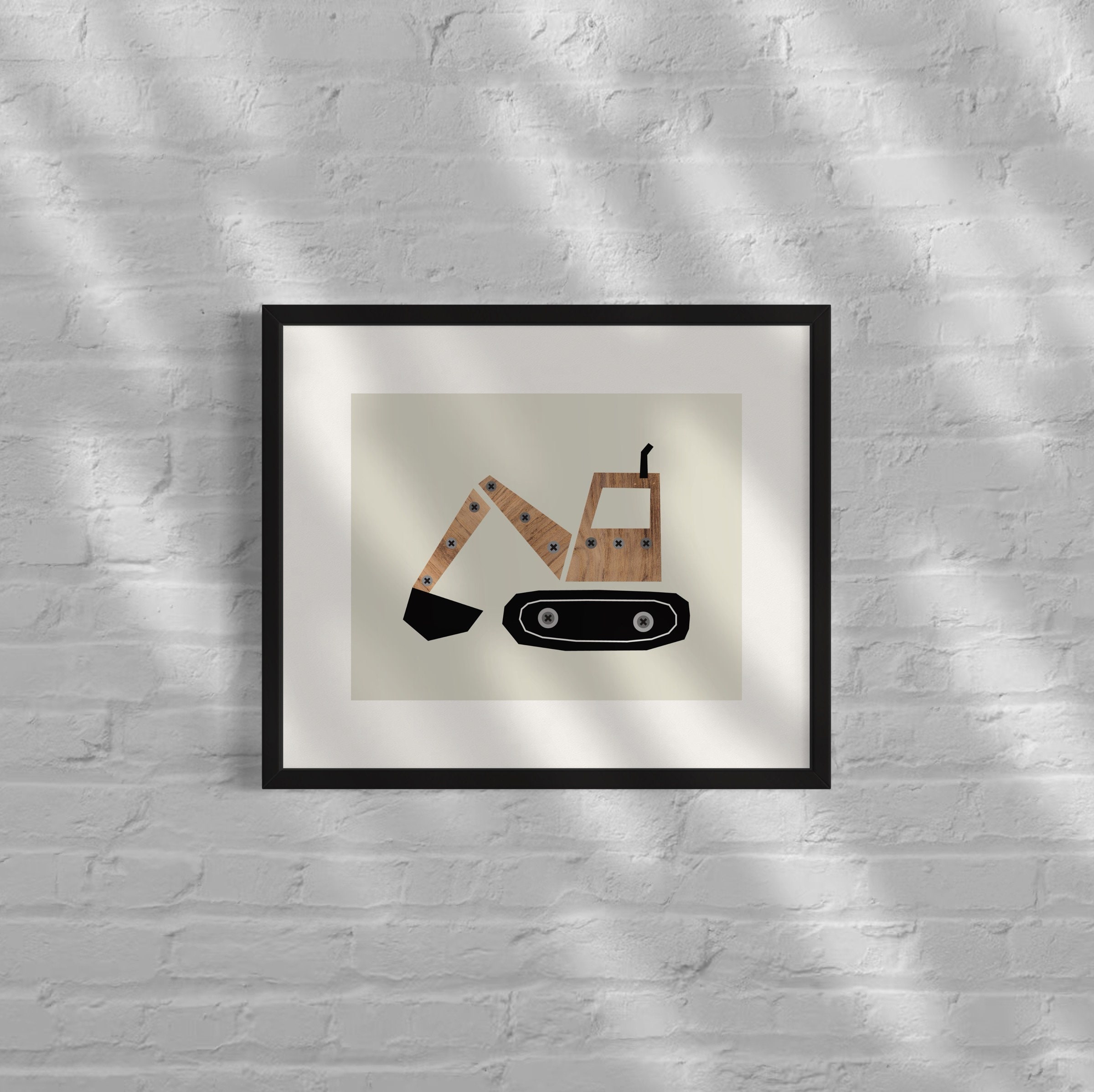 Construction Truck Art Prints - Printable Set of 4, Excavator, Concrete ...
