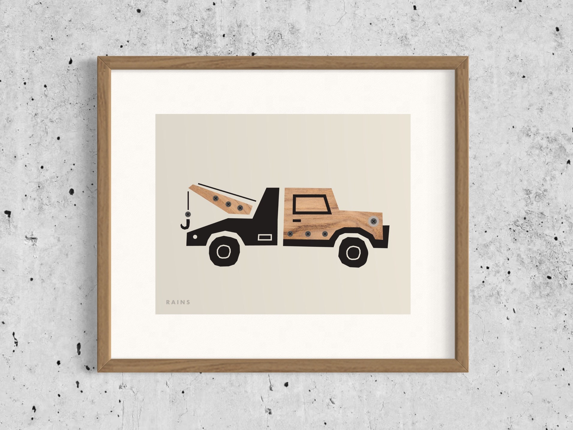 Tow Truck Print, Tow Truck Wall Art, Transportation Decor, Kids Room ...