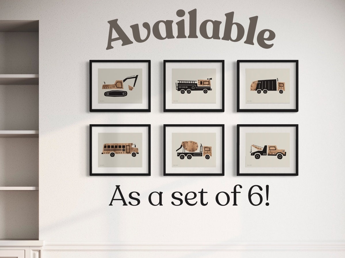 Excavator Print, Digger Art, Construction Print, Toddler Boy Poster ...