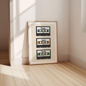 Custom Name Sign, Retro Cassette Tape, Personalized Gift, Kids Name ...