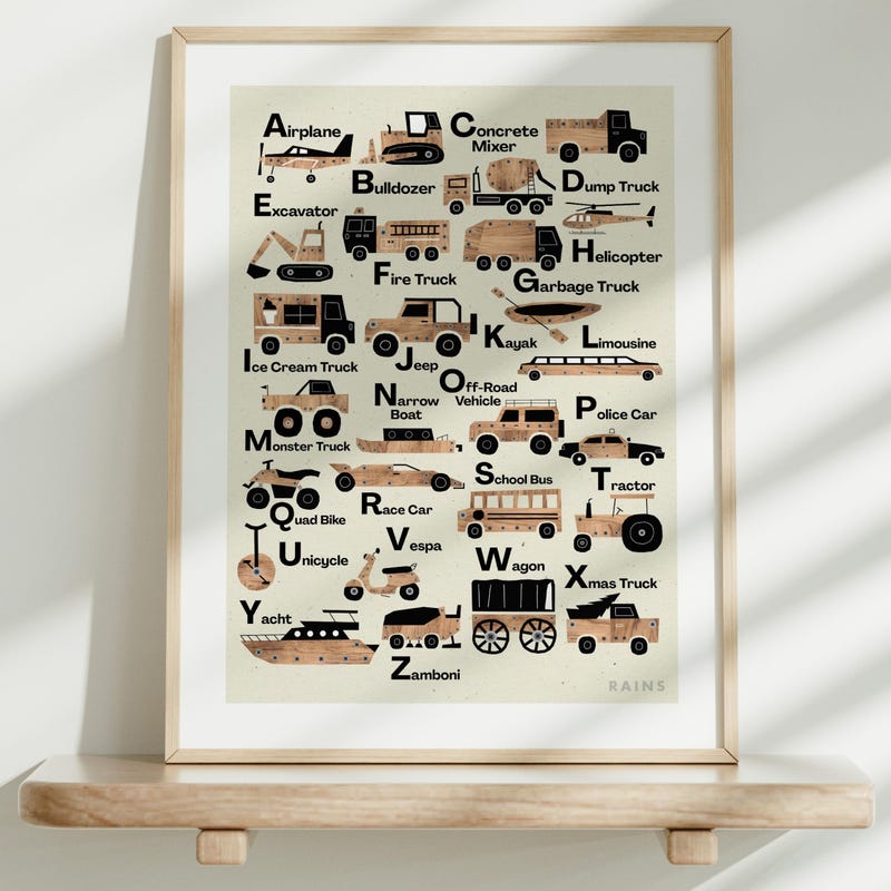 Transportation Alphabet - Etsy