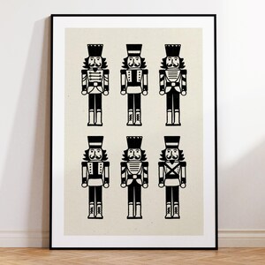 Neutral Nutcrackers Christmas Art Print, Christmas Printable Wall Art ...