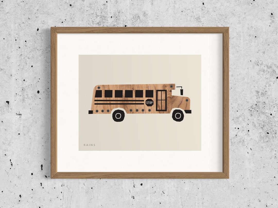 School Bus Print, Bus Print, Nursery Prints, Vehicles Nursery Art ...