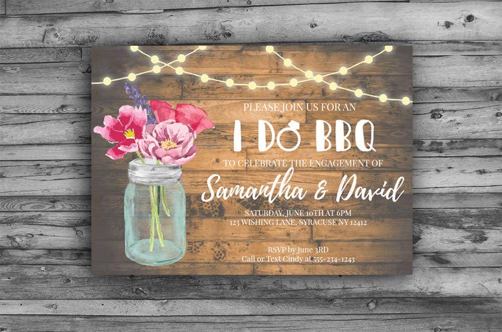 I Do BBQ Engagement Party Printable Invite - Etsy