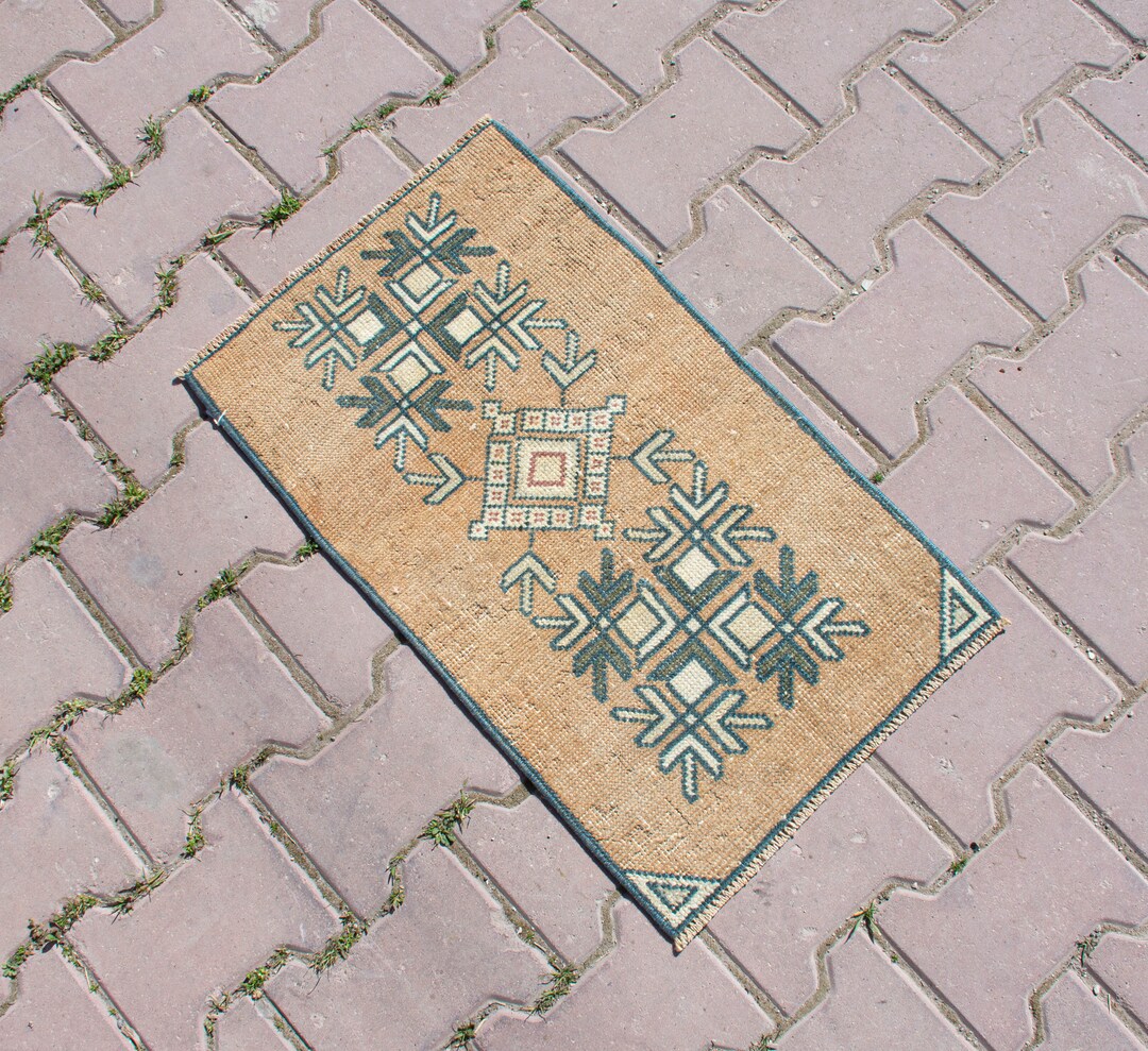 Turkish Doormat Rug 1x2,wool Doormat Carpet,vintage Small Rugs,faded ...