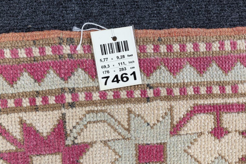 5.8x9.3 Pink Handmade Vintage Turkish Area Oushak Carpets, 6x9 Rugs for ...