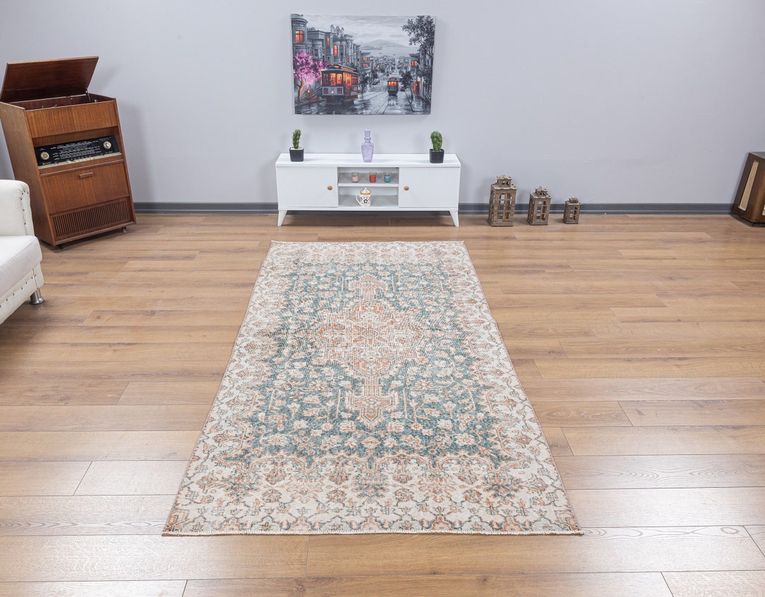 4x8 Rug, Home Decoration Rug, Handmade Wool Rug, Turkey Vintage Rug ...