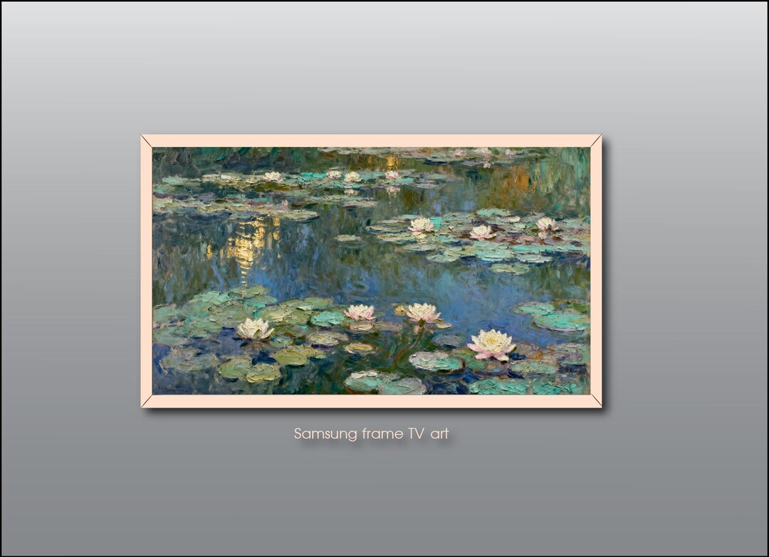Water Lily Lake Samsung Frame TV Art, Impressionist Lily Pond Painting ...