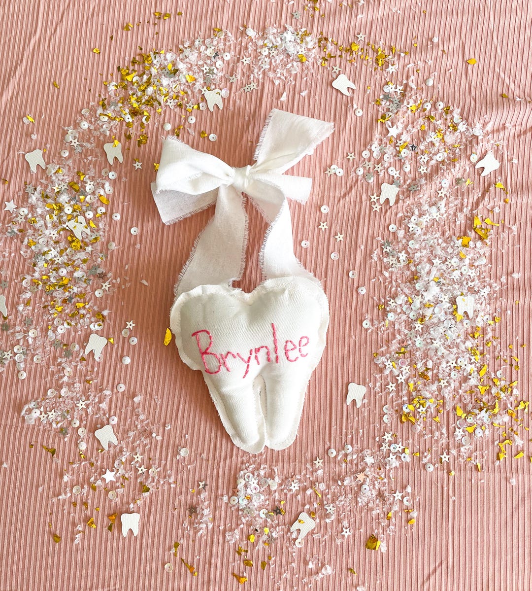 Personalized Tooth Fairy Pillow: Embroidered Tooth Holder, Door Hanger ...