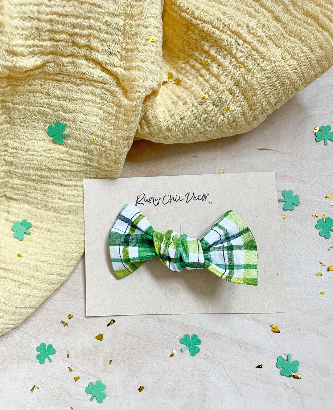 St. Patricks Day Hair Bow March Hair Bow Clover Headband Green Baby ...