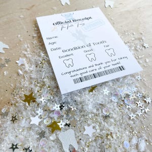 Tooth Fairy Confetti Tooth Fairy Receipt Tooth Fairy Magic First Lost ...